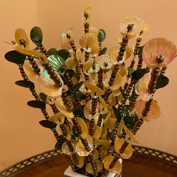 Hand Crafted | Other | Handmade Seashell Beaded Flower Stems In Yellow ...